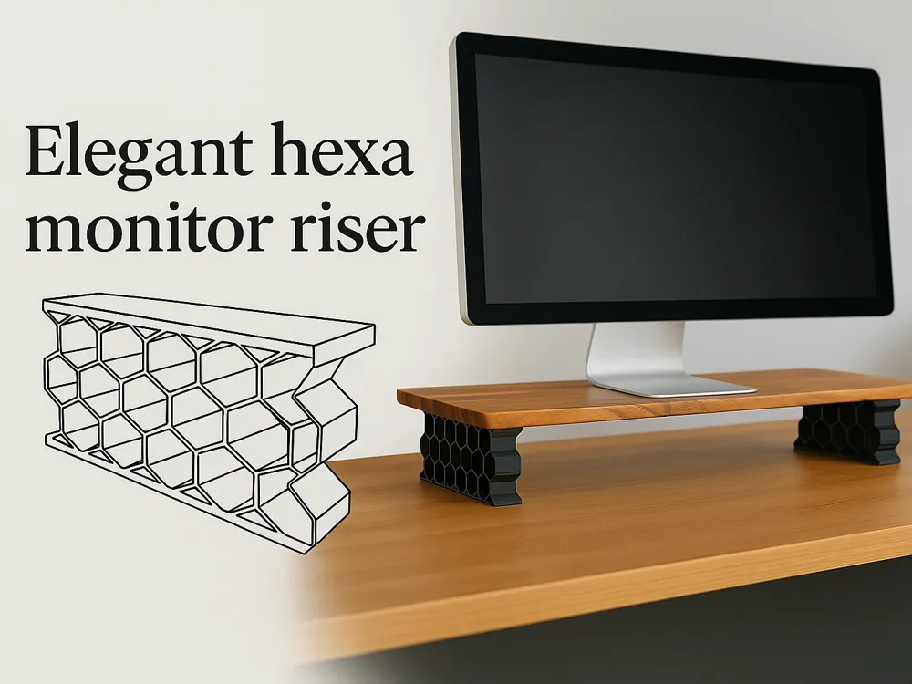 Elegant hexa monitor riser - Free 3D Print Model - MakerWorld