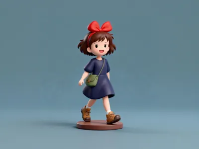 Walking Kiki - Kiki's Delivery Service - Hayao Miyazaki Anime Movie ...