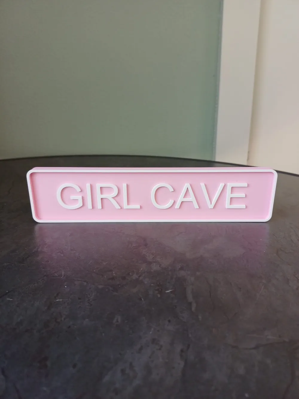 Girl Cave Sign – Cute Pink Room Decor - Free 3D Print Model - MakerWorld