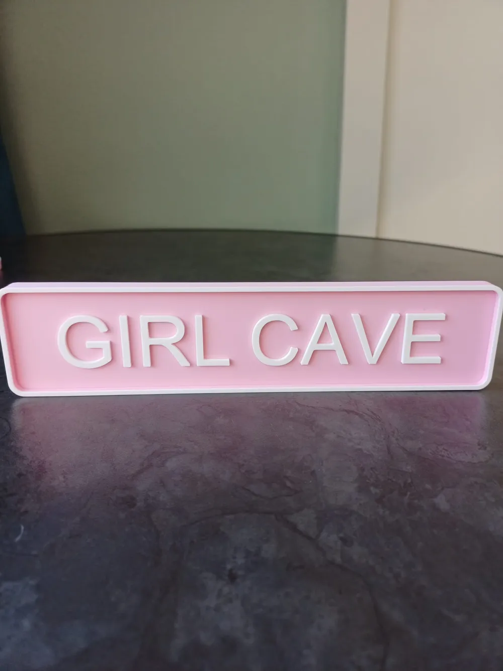 Girl Cave Sign – Cute Pink Room Decor - Free 3D Print Model - MakerWorld