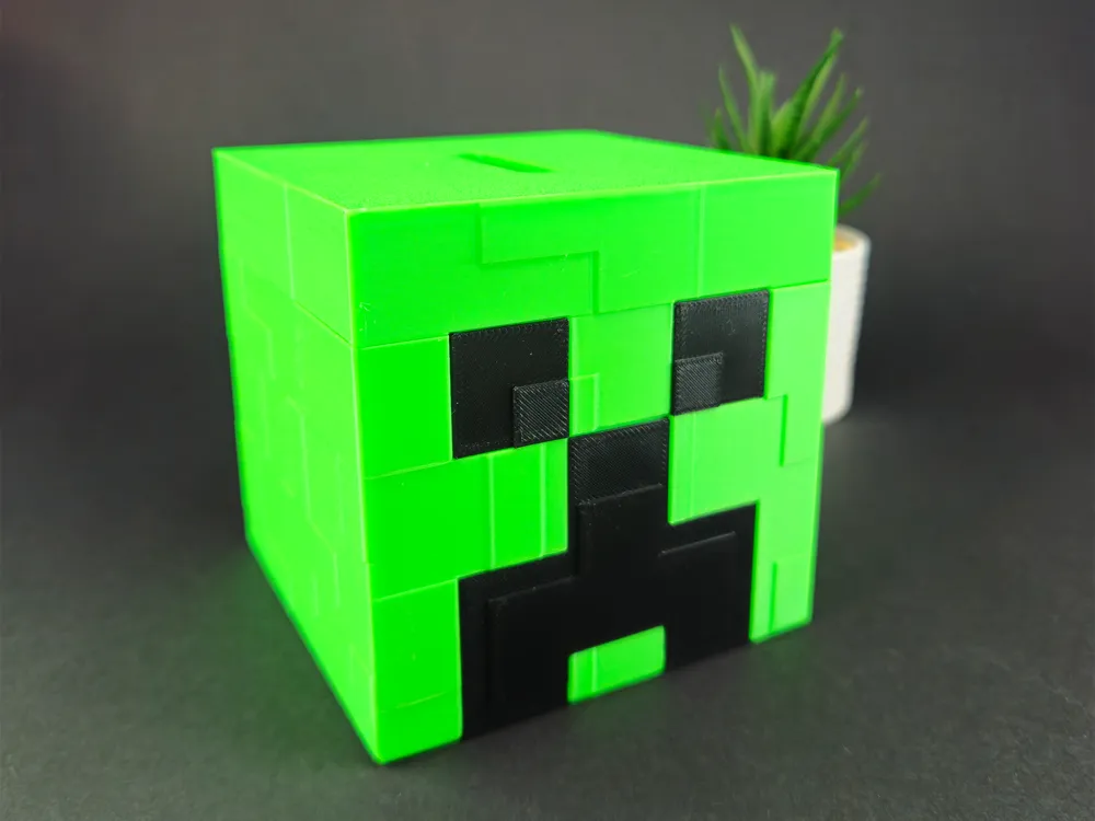 Minecraft Creeper 3D Piggy Bank (No AMS Needed) - Free 3D Print Model ...