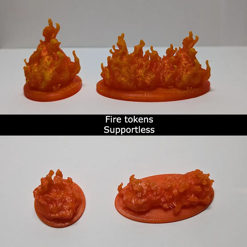 Fire tokens - spell (supportless) by Together 3D - MakerWorld