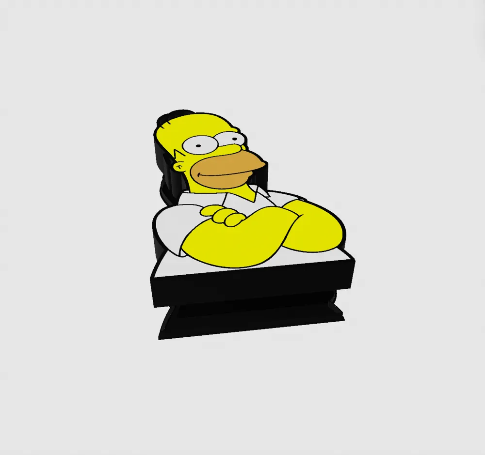 Homer Simpsons Lightbox Led Lamp by Office.3D - MakerWorld