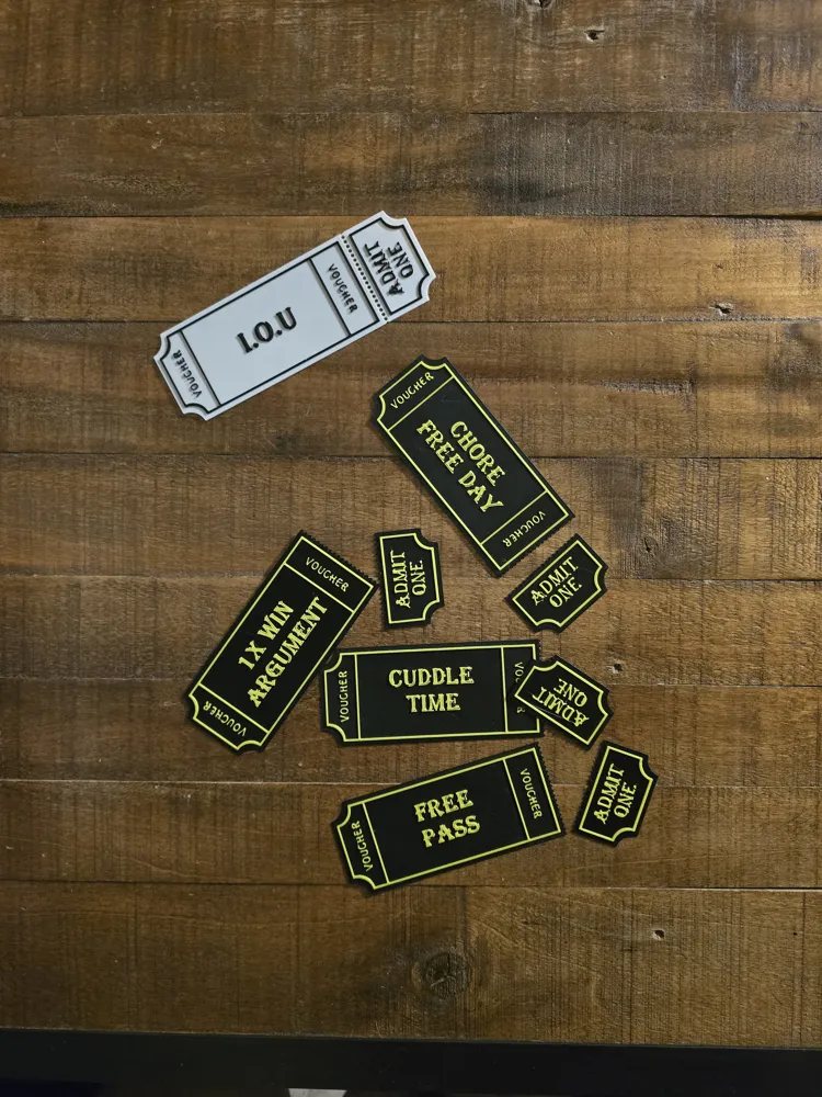 Customizable Ticket / Voucher - Free 3D Print Model - MakerWorld