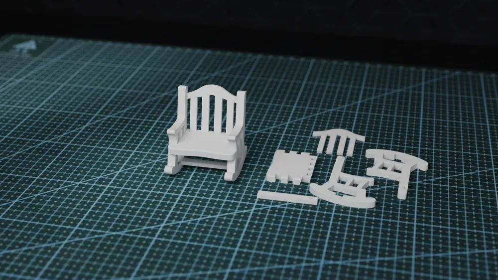 Rocking chair miniature model, handmade assembly by CatMod3ler - MakerWorld