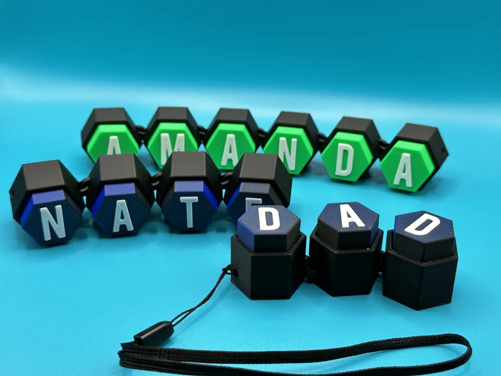 Flexi Custom Name Fidget Clicker Keychain - Free 3D Print Model ...