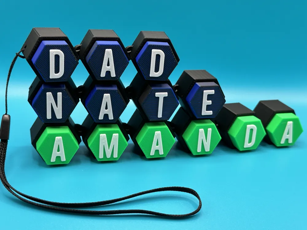 Flexi Custom Name Fidget Clicker Keychain - Free 3D Print Model ...