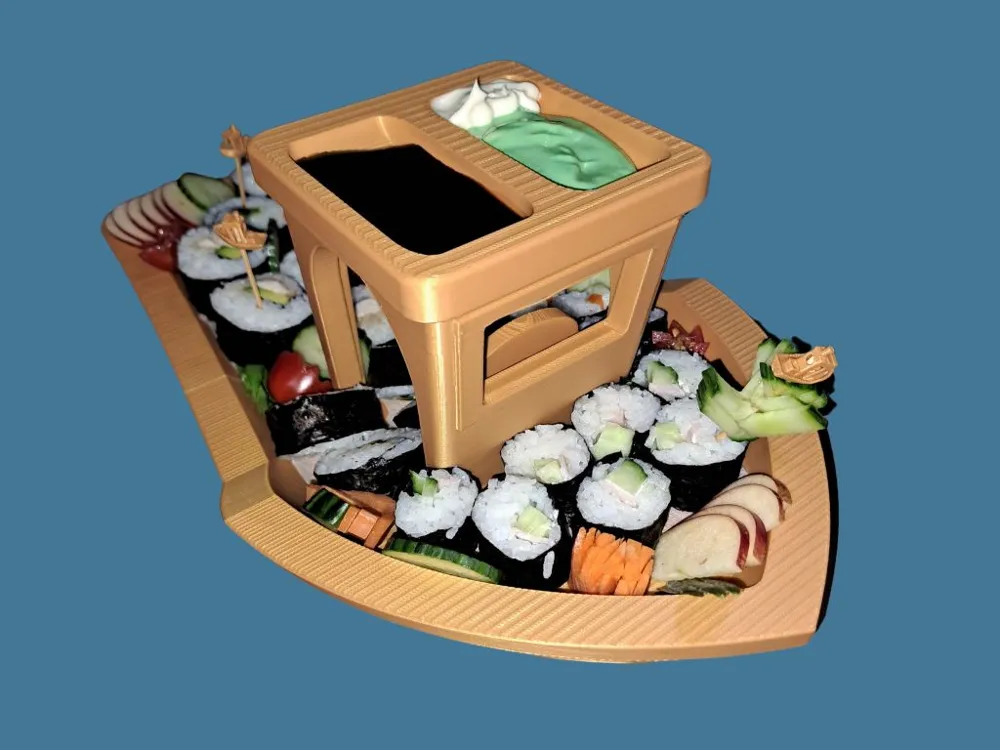 Benchy Celebration Sushi Boat by Clare3D MakerWorld: Download Free 3D ...