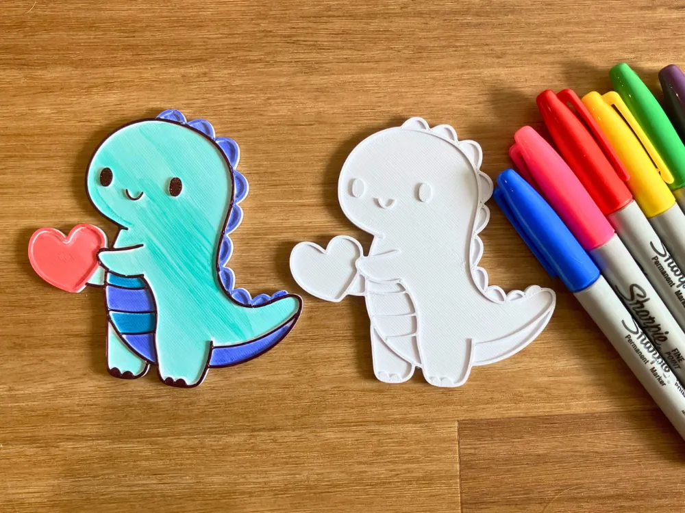 New cute dinosaur coloring set - Free 3D Print Model - MakerWorld