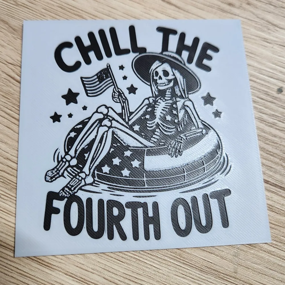 Coaster - Hueforge - Chill the fourth out skeleton - Free 3D Print ...