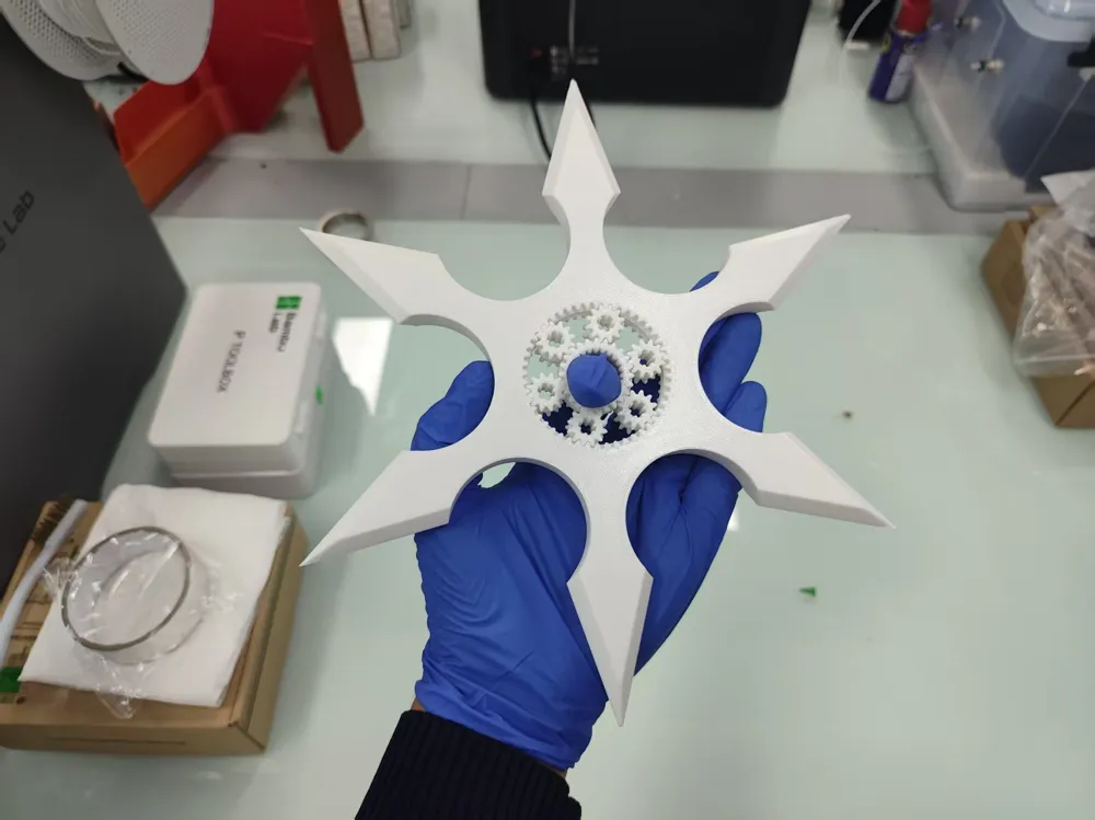 Cyber Six-Pointed Blade Gear Spinner (Package Opener) - Free 3D Print ...