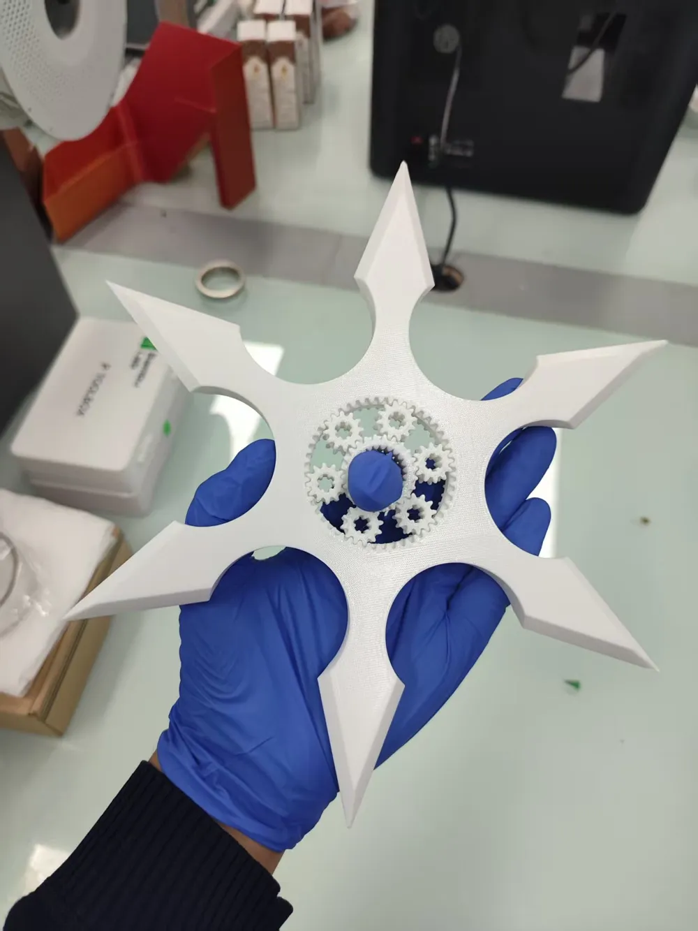 Cyber Six-Pointed Blade Gear Spinner (Package Opener) - Free 3D Print ...