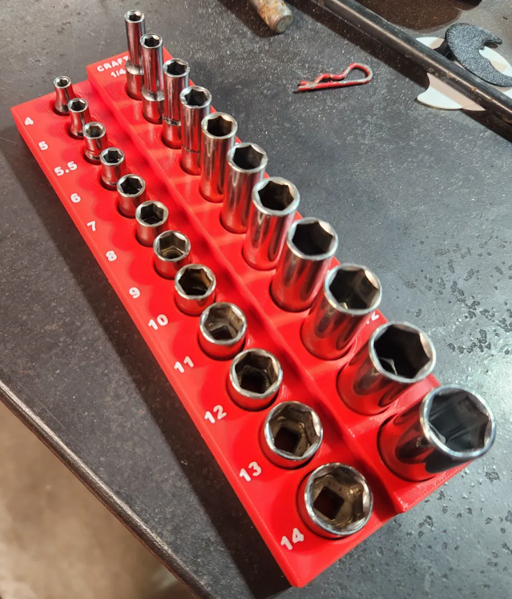 Craftsman 1/4" drive METRIC socket holder by GBGDesigns MakerWorld ...