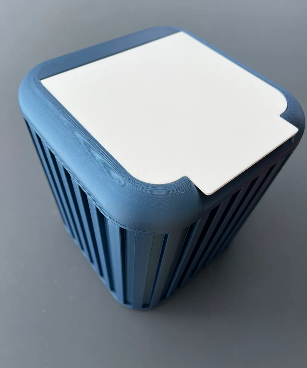 Flat lid for decorative office trash bin - Free 3D Print Model - MakerWorld
