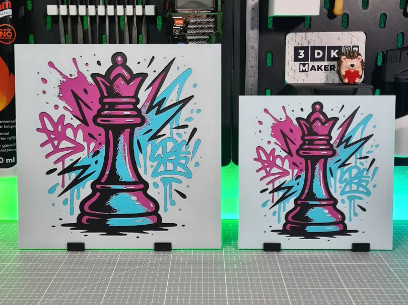 Graffiti Chess Queen - Hueforge - 4 Colors by 3DK Maker MakerWorld: Download Free 3D Models