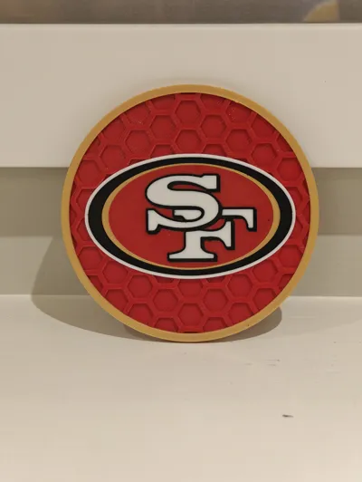 San Francisco 49ers: Hex Coaster - Free 3D Print Model - MakerWorld