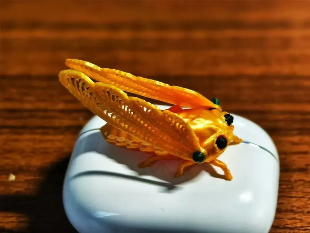 A 4g antique golden cicada (wings are movable!) by wannawow摆烂猫 - MakerWorld