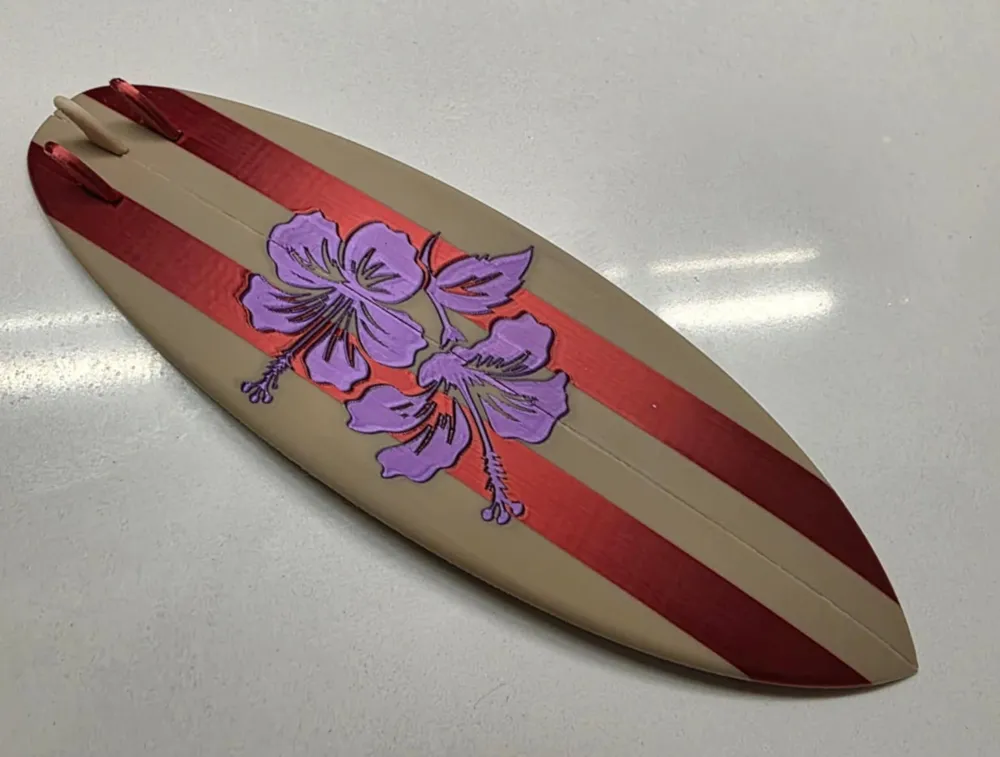 Wandhalterung Surfbrett mit Hibiskus-Design – Kostenloses 3D ...
