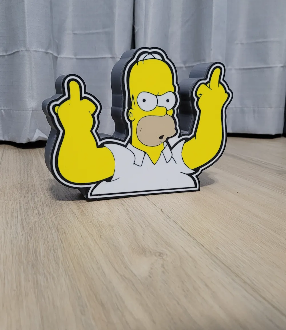 Homer Simpson Led light box (Ams Ready) by Nostalgicprints - MakerWorld