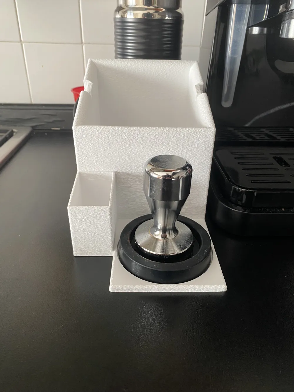 Coffee Knock Box with accessory holder - fuzzy skin by Maik_7 MakerWorld: Download Free 3D Models