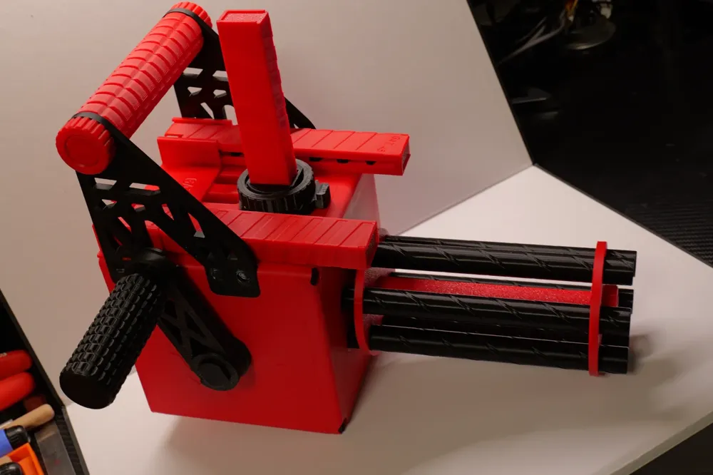 Hand-cranked Gatling toy launcher by phaeozem - MakerWorld