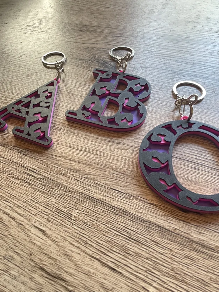Keychain Leopard Letters A to Z - Free 3D Print Model - MakerWorld