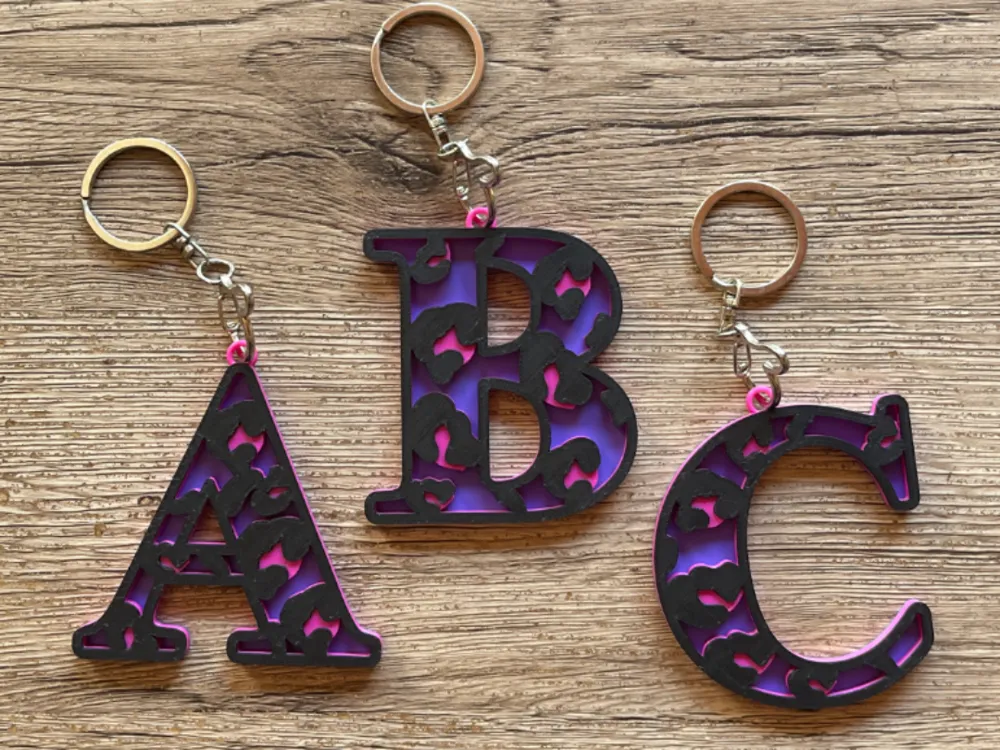 Keychain Leopard Letters A to Z - Free 3D Print Model - MakerWorld