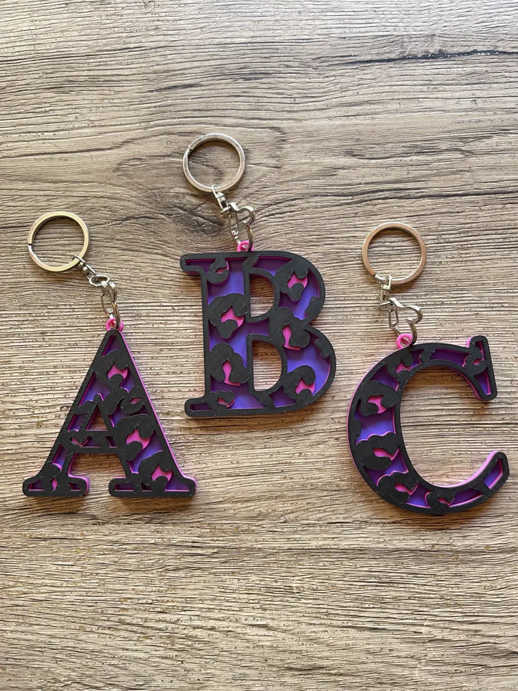Keychain Leopard Letters A to Z - Free 3D Print Model - MakerWorld