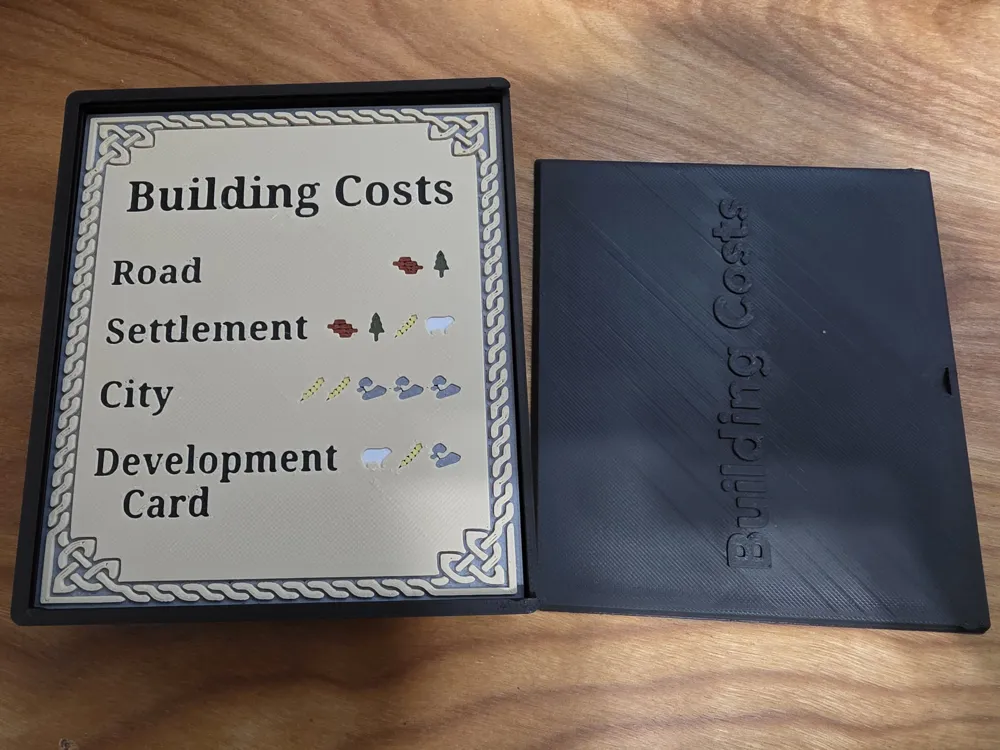 Catan Building Cost Cards - Free 3D Print Model - MakerWorld