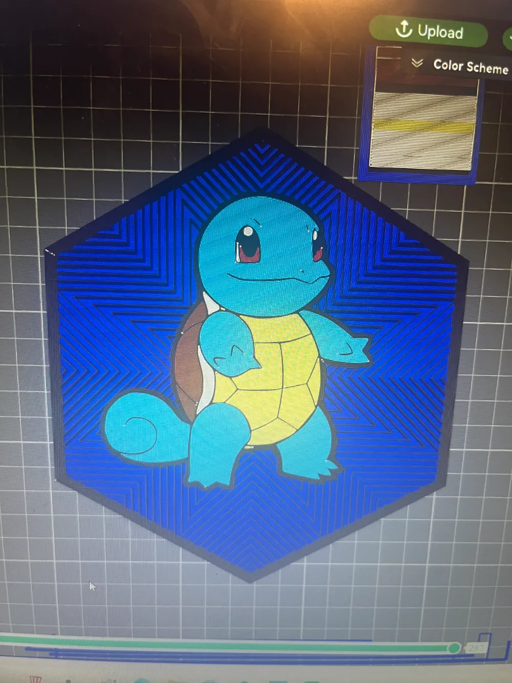 07 Squirtle Hex Wall Art by Laced Up Prints - MakerWorld