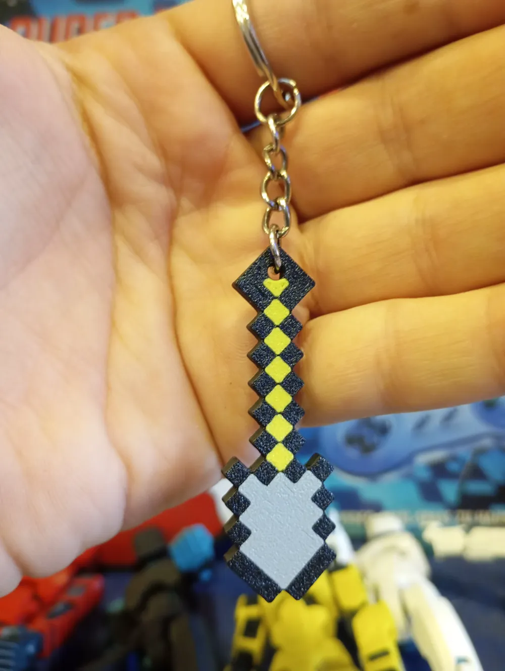 minecraft weapons sword, axe, pickaxe keychain by orama3dvibes ...