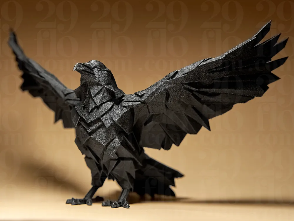 Raven - Geometric Statuette - Free 3D Print Model - MakerWorld