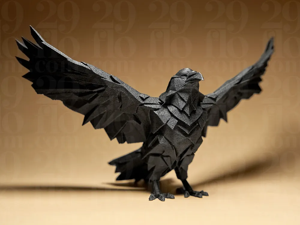 Raven - Geometric Statuette - Free 3D Print Model - MakerWorld