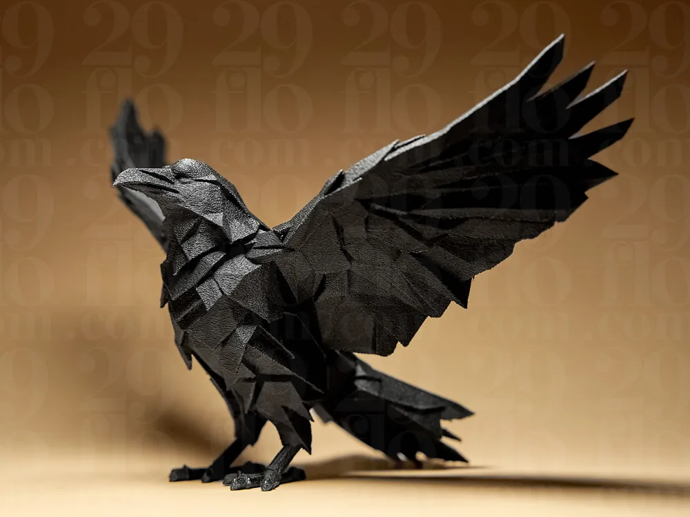 Raven - Geometric Statuette - Free 3D Print Model - MakerWorld