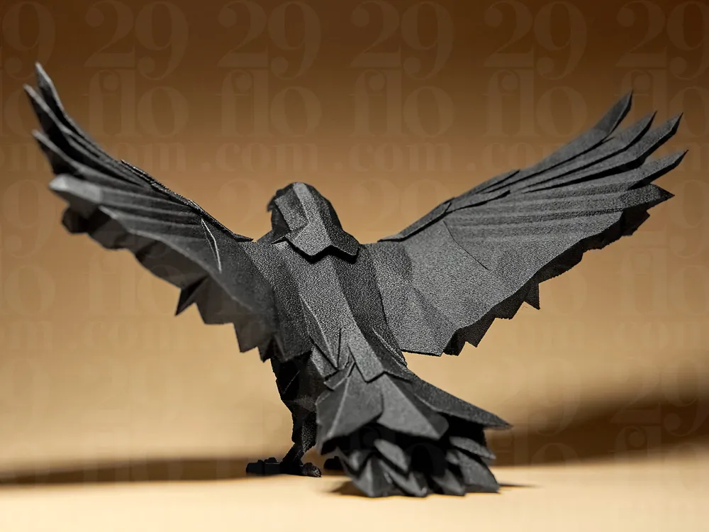 Raven - Geometric Statuette - Free 3D Print Model - MakerWorld