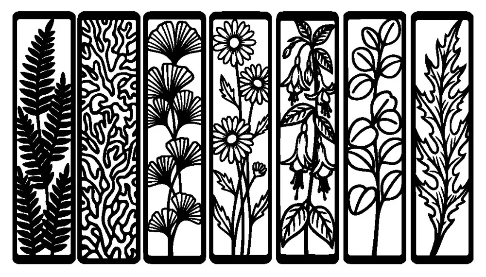 Elegant Botanical Silhouette Bookmarks Collection - Free 3D Print Model ...