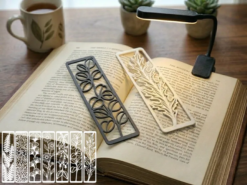 Elegant Botanical Silhouette Bookmarks Collection - Free 3D Print Model ...