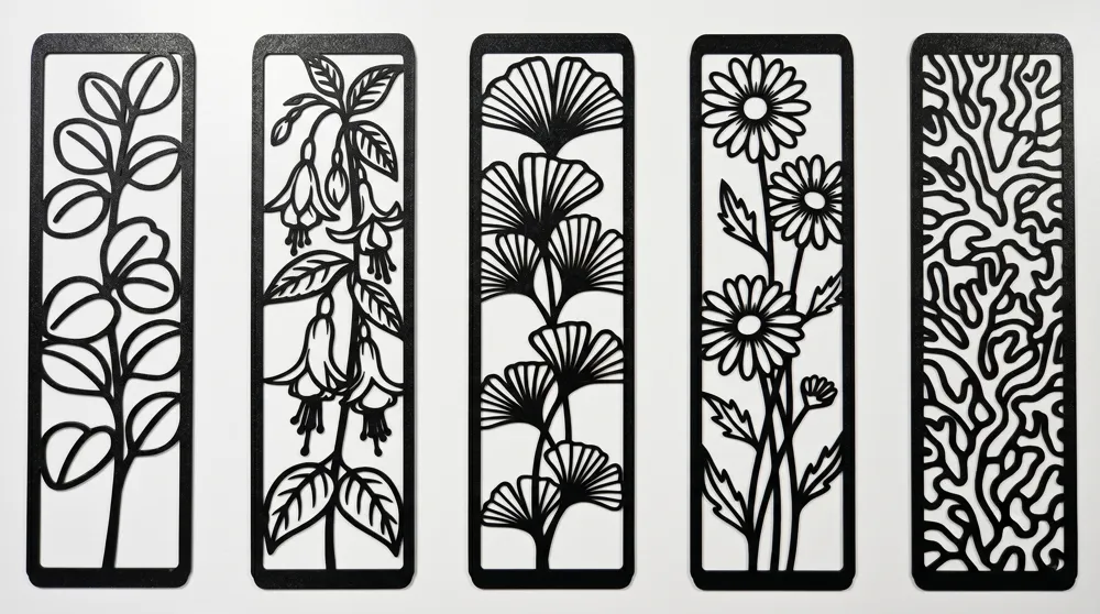 Elegant Botanical Silhouette Bookmarks Collection - Free 3D Print Model ...