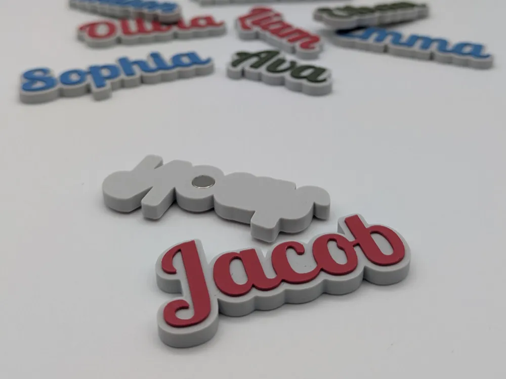 Magnetic Nametags - Collection of 10 names - Free 3D Print Model ...