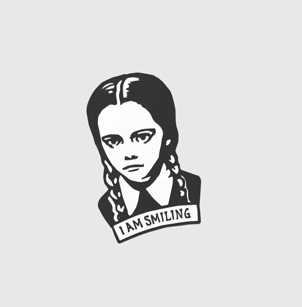 Wednesday Addams badge by dubmehard - MakerWorld