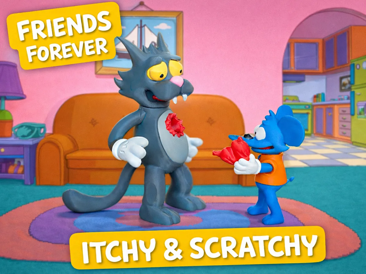 Itchy and Scratchy (articulated multipart toy) - Free 3D Print Model ...
