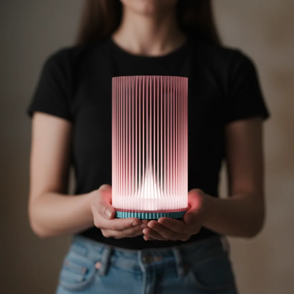 Elegant Ribbed Lamp with Hourglass interior. - Free 3D Print Model ...