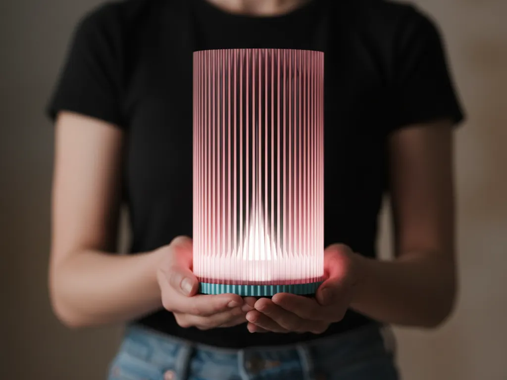 Elegant Ribbed Lamp with Hourglass interior. - Free 3D Print Model ...