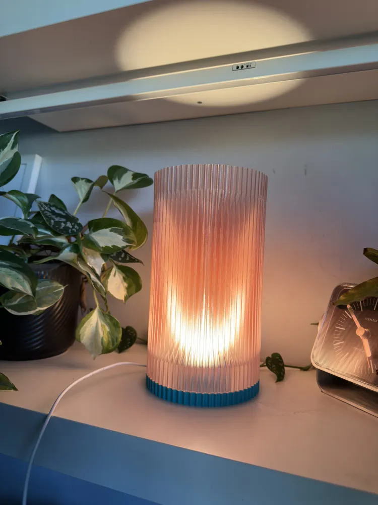 Elegant Ribbed Lamp with Hourglass interior. - Free 3D Print Model ...