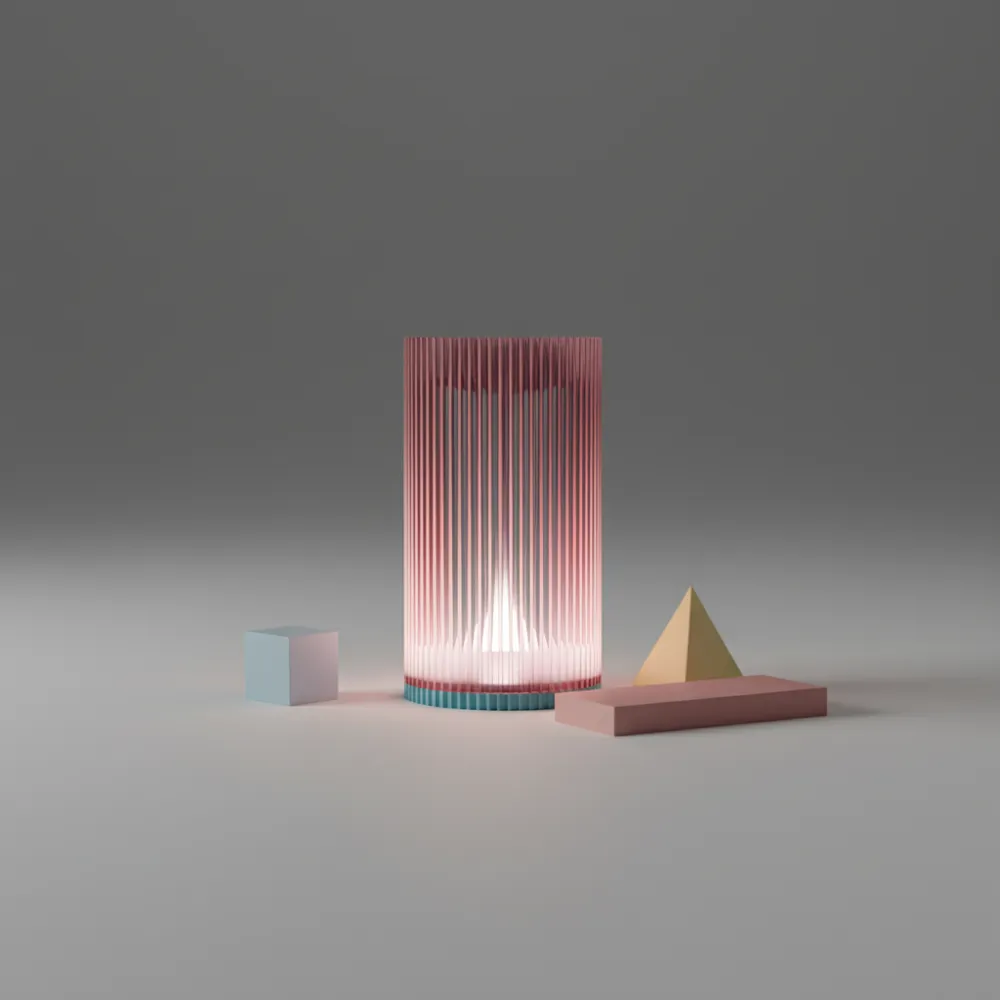 Elegant Ribbed Lamp with Hourglass interior. - Free 3D Print Model ...