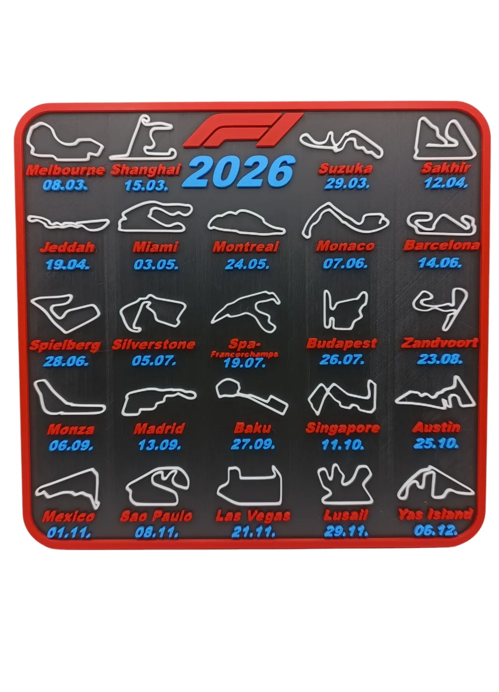 2026 Formula 1 Calendar by Dule MakerWorld: Download Free 3D Models
