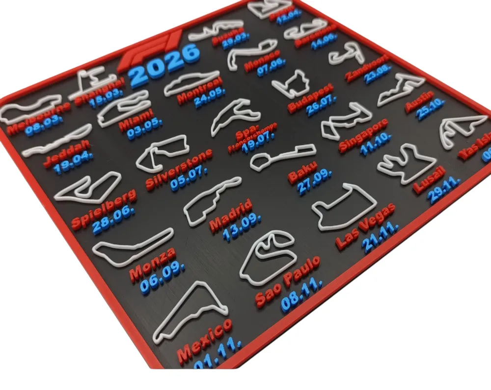 2026 Formula 1 Calendar by Dule MakerWorld: Download Free 3D Models
