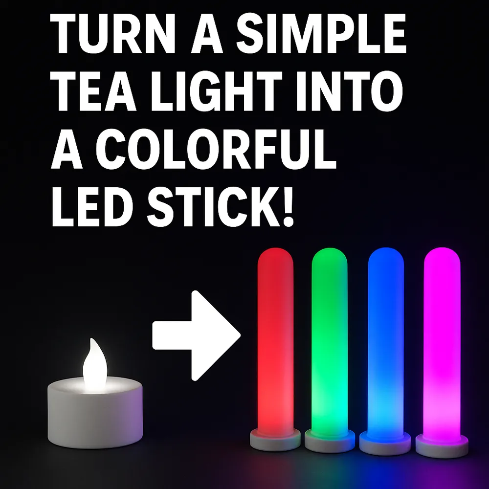 Turn a Simple Tea Light into a Colorful LED Stick! - Free 3D Print ...