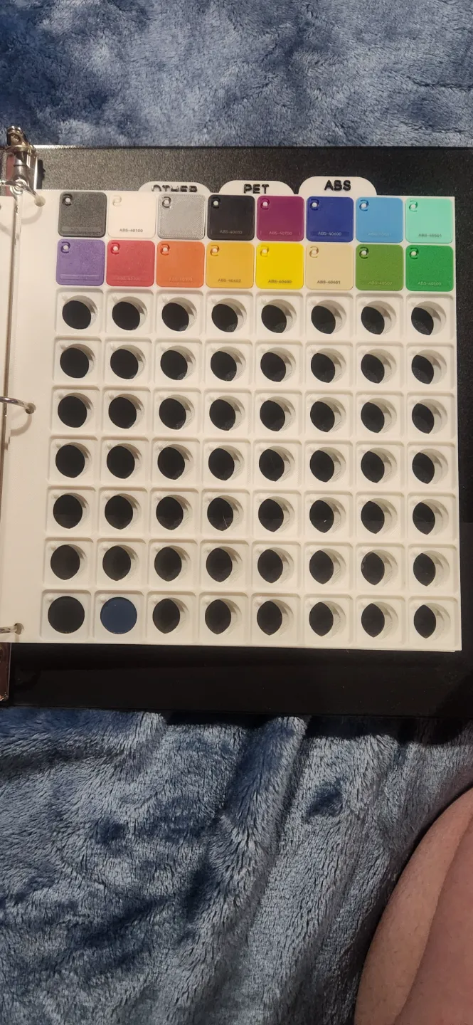 Bambu filament sample holder for 3 ring binder by DeliveryHell - MakerWorld