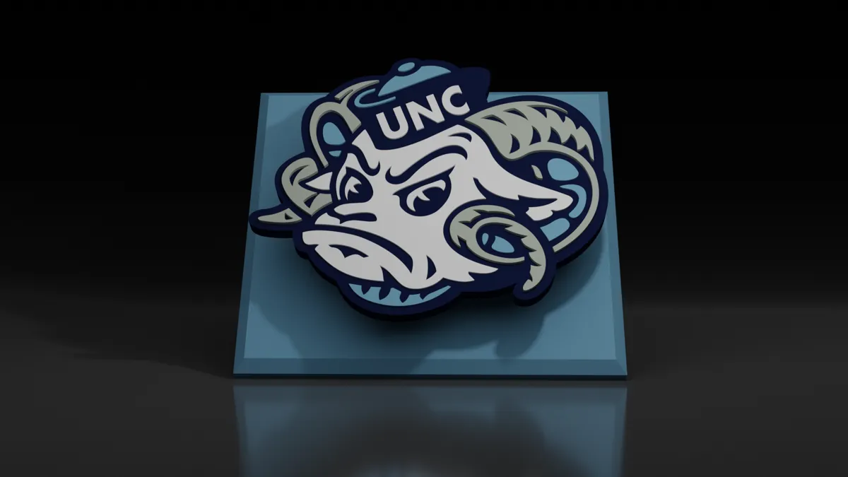 NCAA UNC Tar Heels Floating Logo Sign - Free 3D Print Model - MakerWorld